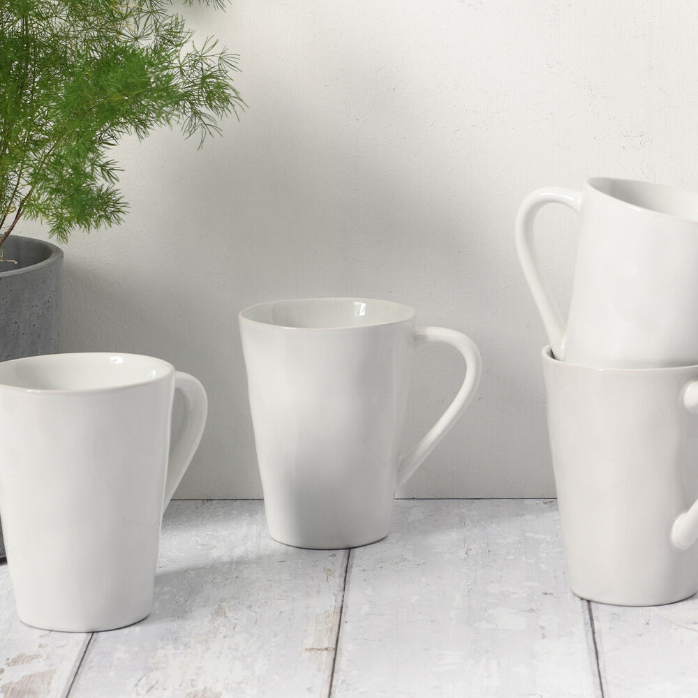 Malmo White Teardrop Mug Set of 4 - 420ml | Malmo Stoneware Dinnerware ...