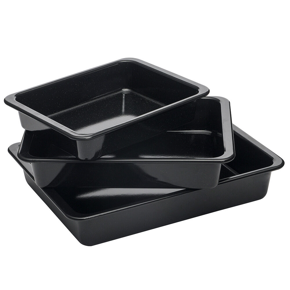 Enamel Bakeware Pie Dish Set 3 Piece | Roasting Tins, Trays & Racks ...