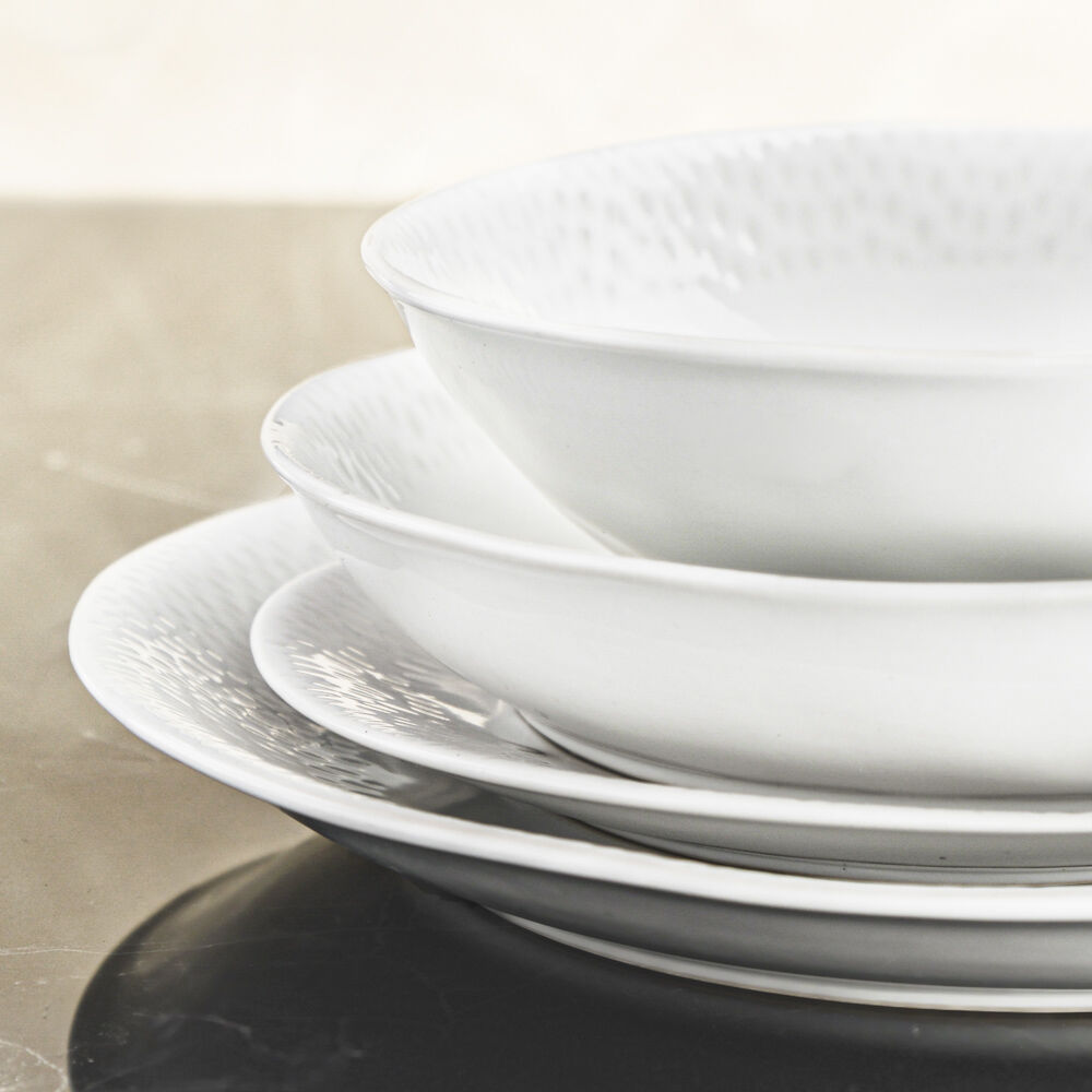 Malmo White Teardrop Dinner Set 16 Piece - 4 Settings | Malmo Stoneware ...