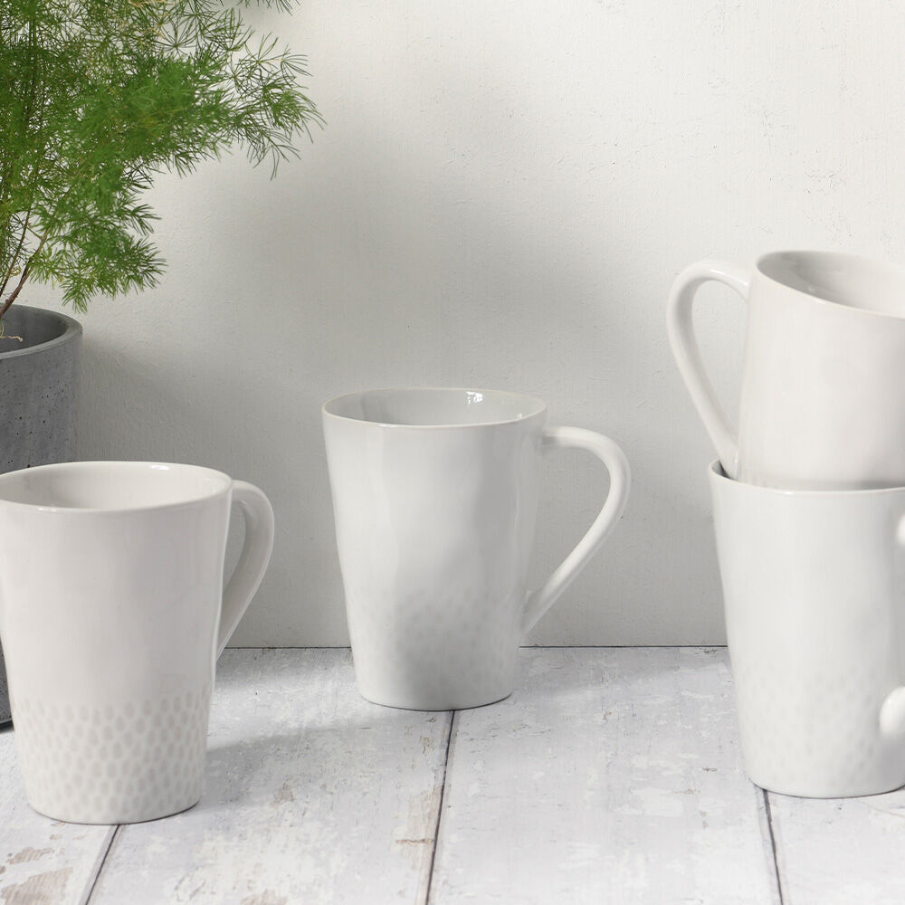 Malmo White Teardrop Mug Set of 4 - 420ml | Malmo Stoneware Dinnerware ...