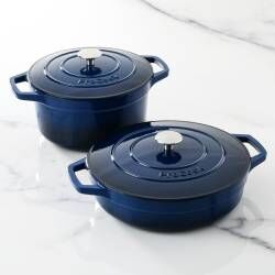 Cast Iron Casserole Set 24cm and 28cm Matte Black | Cast Iron from ProCook