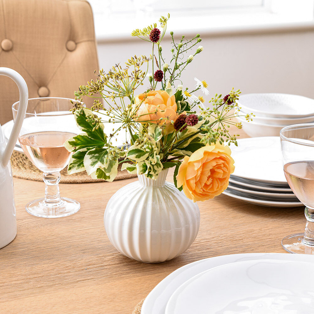 Malmo White Bud Vase 11cm | Malmo Stoneware Dinnerware from ProCook