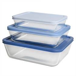 Airtight Glass Storage Dish Set 3 Piece | Food Storage Containers from ...