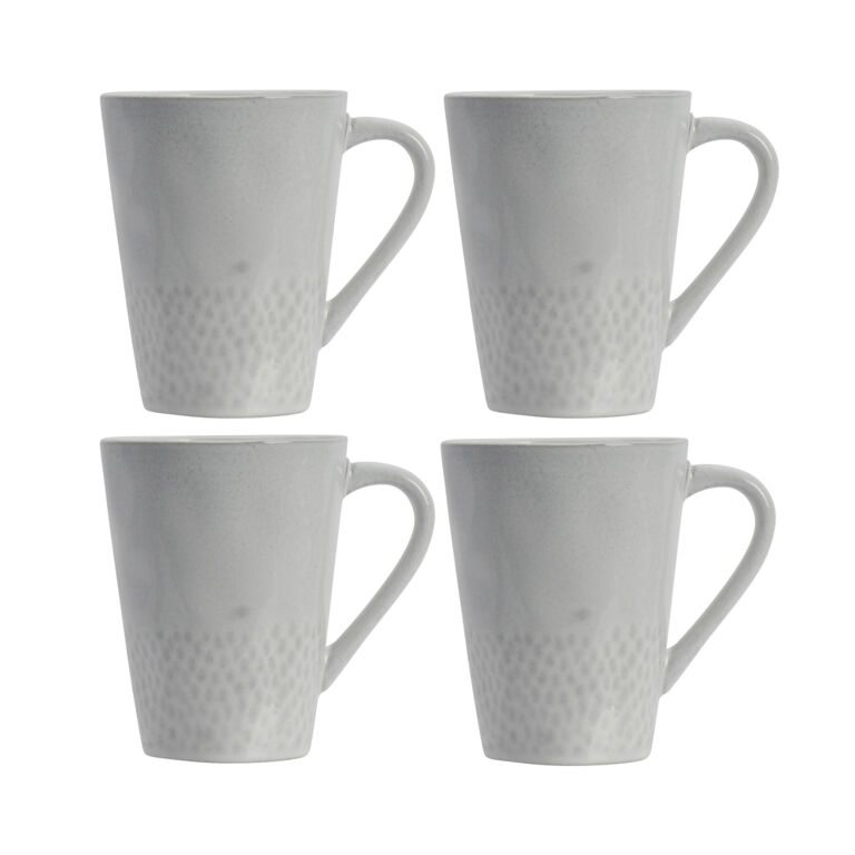 Malmo Dove Grey Teardrop Mugs Set of 4 - | ProCook