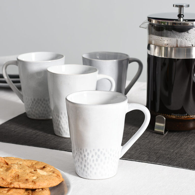 Malmo Dove Grey Teardrop Mugs Set of 4 - | ProCook