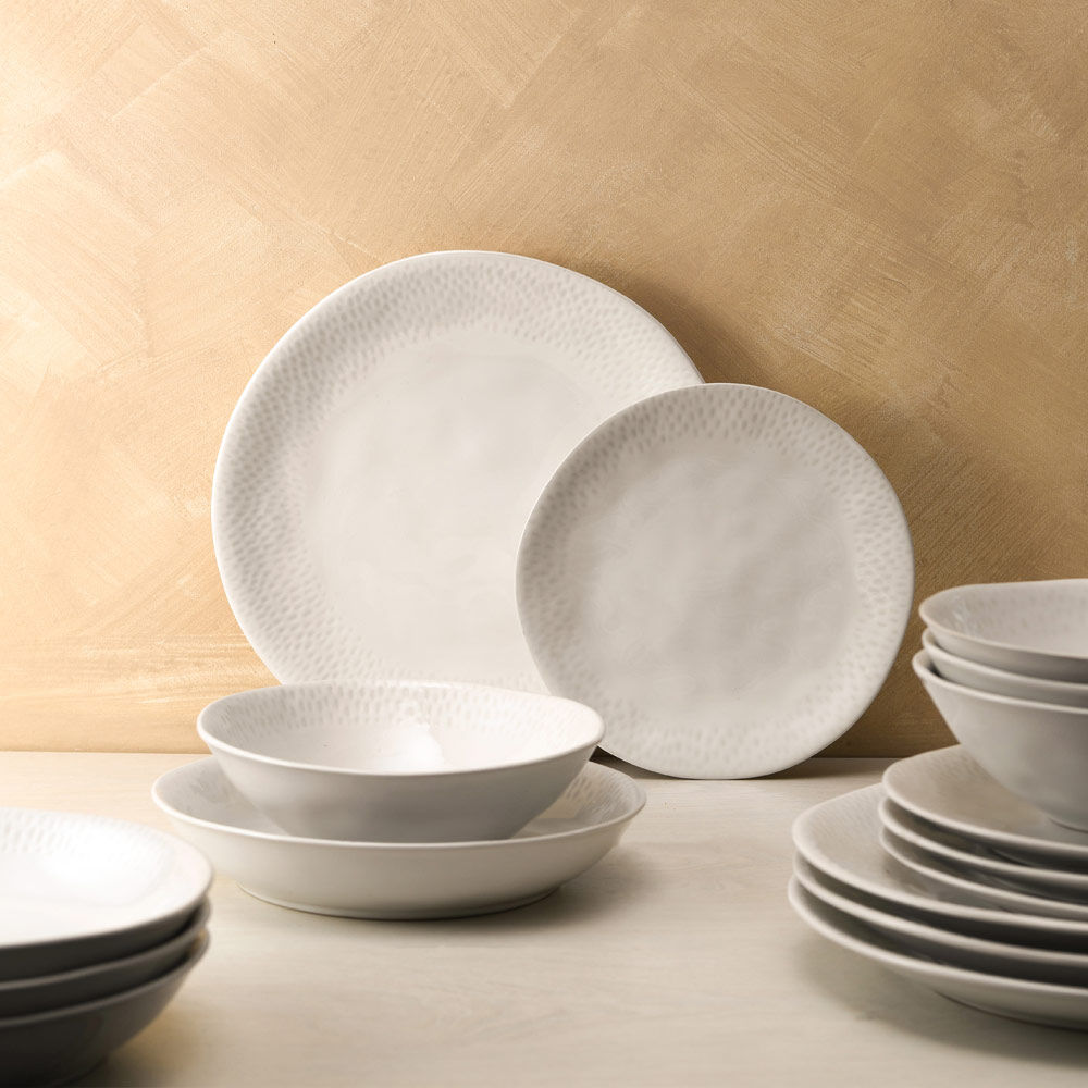 Malmo White Teardrop Dinner Set 16 Piece - 4 Settings | Malmo Stoneware ...