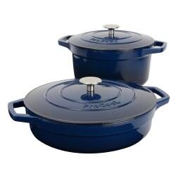 Cast Iron Casserole Set 24cm and 28cm Graduated Red | Cast Iron ...