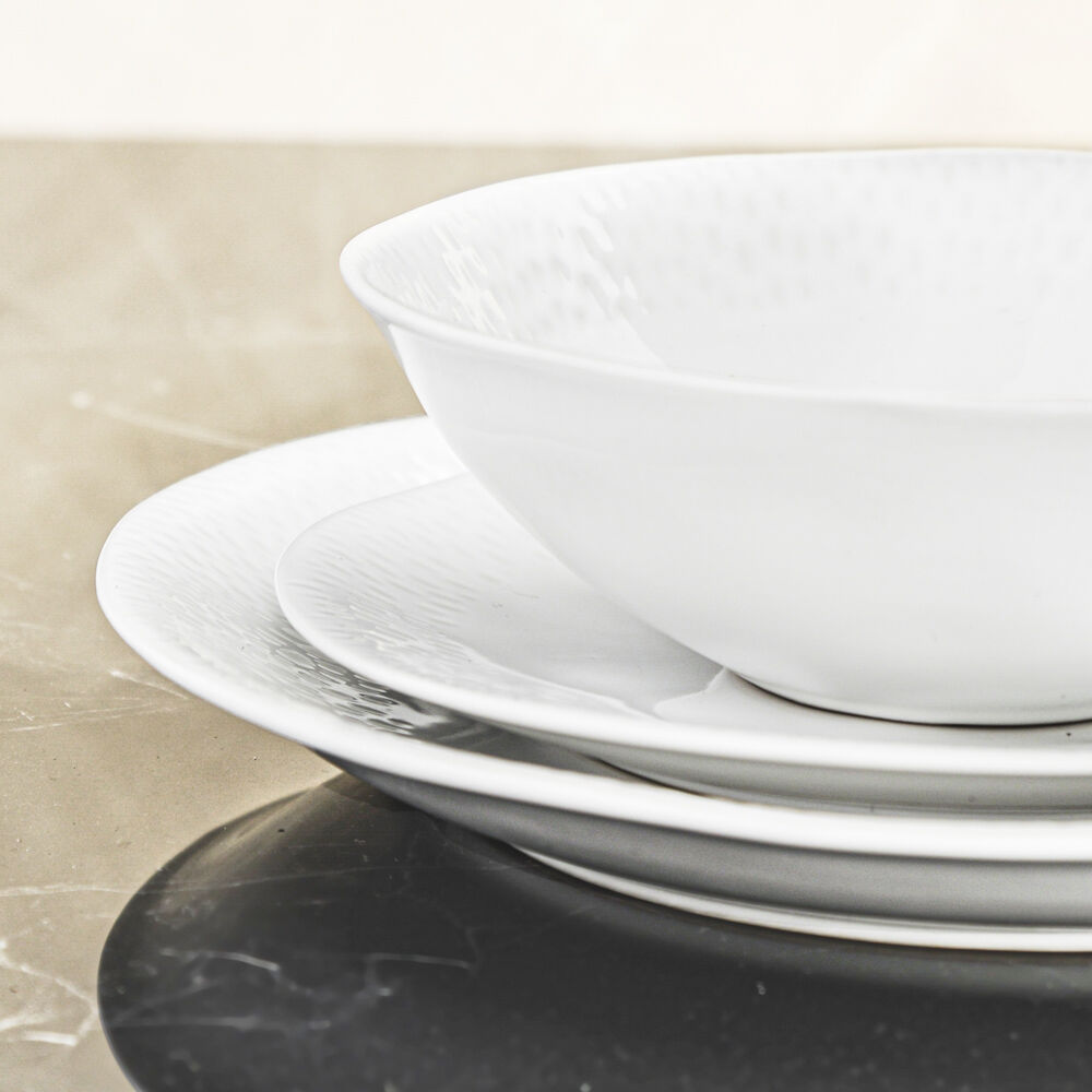 Malmo White Teardrop Dinner Set 12 Piece - 4 Settings with Cereal Bowls ...