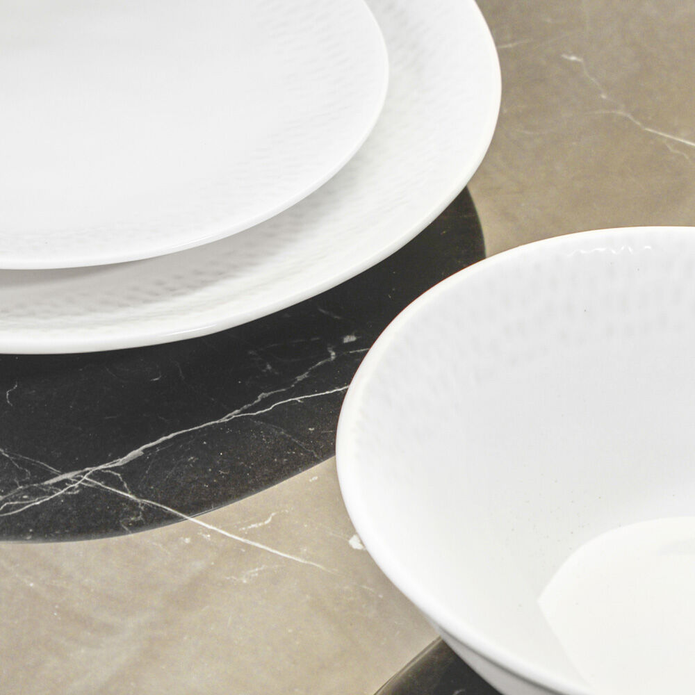 Malmo White Teardrop Dinner Set 12 Piece - 4 Settings with Cereal Bowls ...