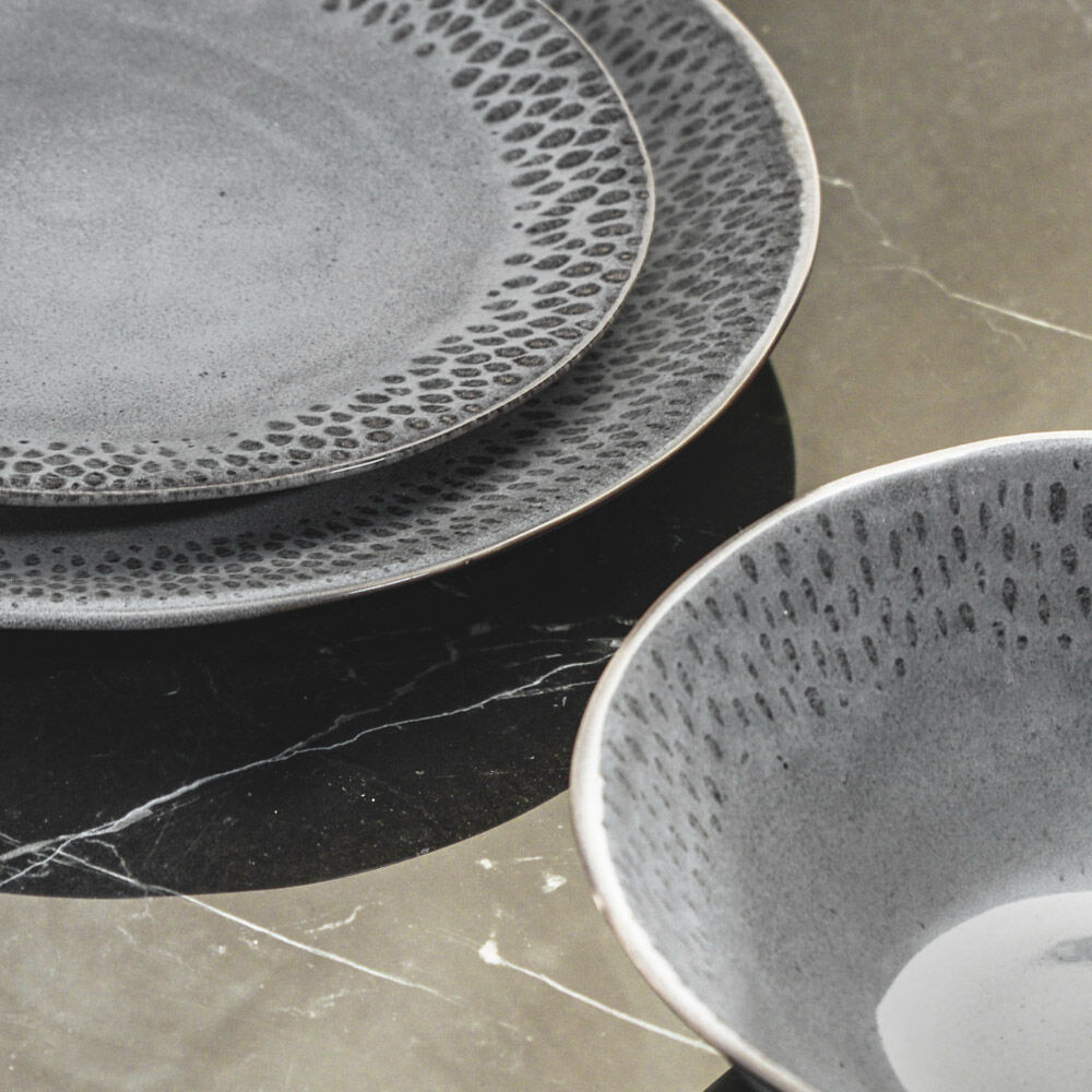 Malmo Charcoal Teardrop Dinner Set 12 Piece - 4 Settings with Cereal ...