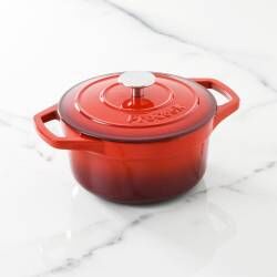 Cast Iron Casserole 20cm / 2.7L Round Graduated Red | Cast Iron ...