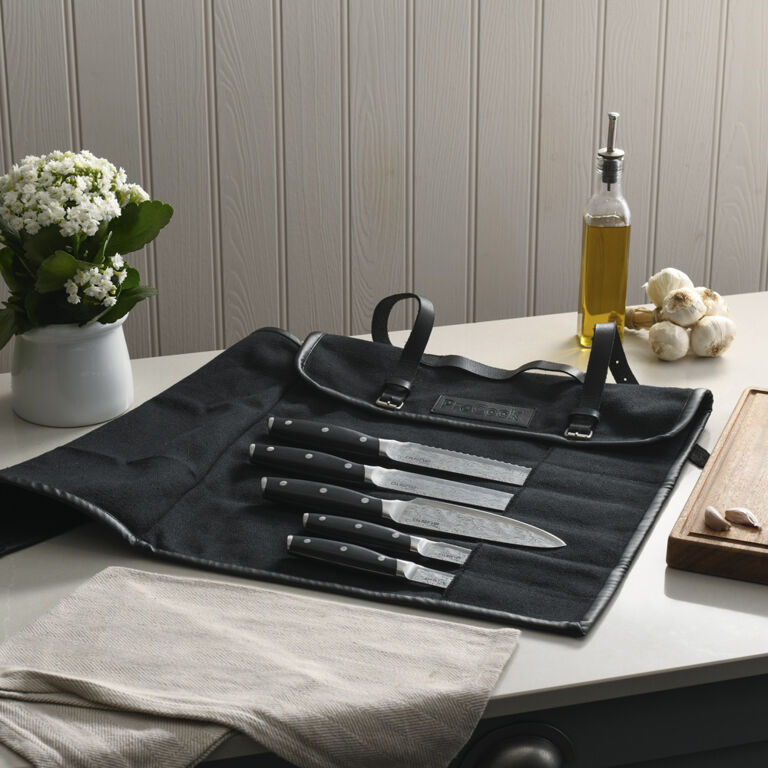 Elite AUS10 Knife Set 5 Piece and Canvas | ProCook