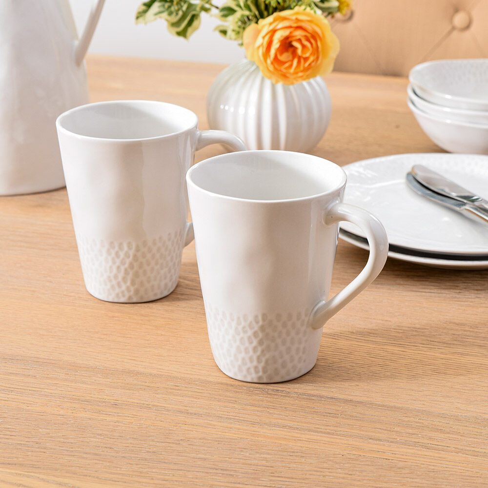 Malmo White Teardrop Mug Set of 4 - 420ml | Malmo Stoneware Dinnerware ...