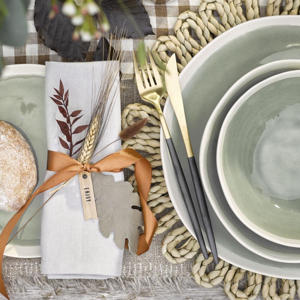 Sonoma Green Stoneware Dinner Set 12 Piece - 4 Settings with Cereal ...