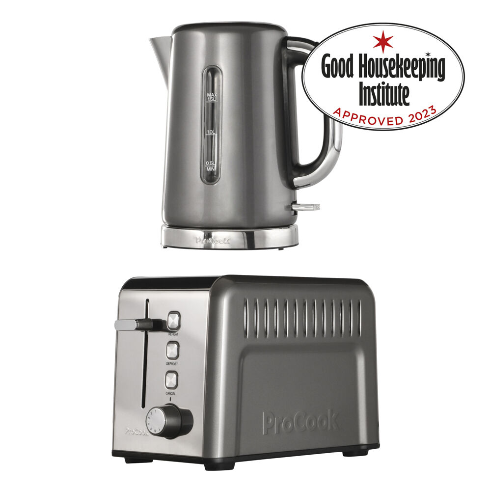Gun Metal Kettle and Toaster Set 2 Slice | ProCook