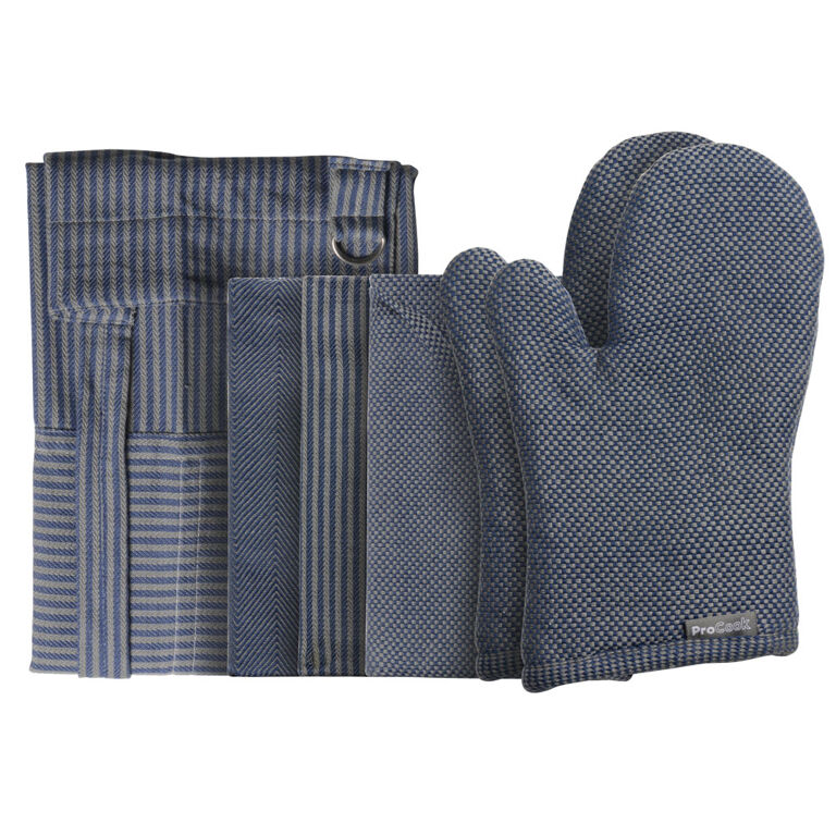 Kitchen Linen 4 Piece Set Blue Grey
